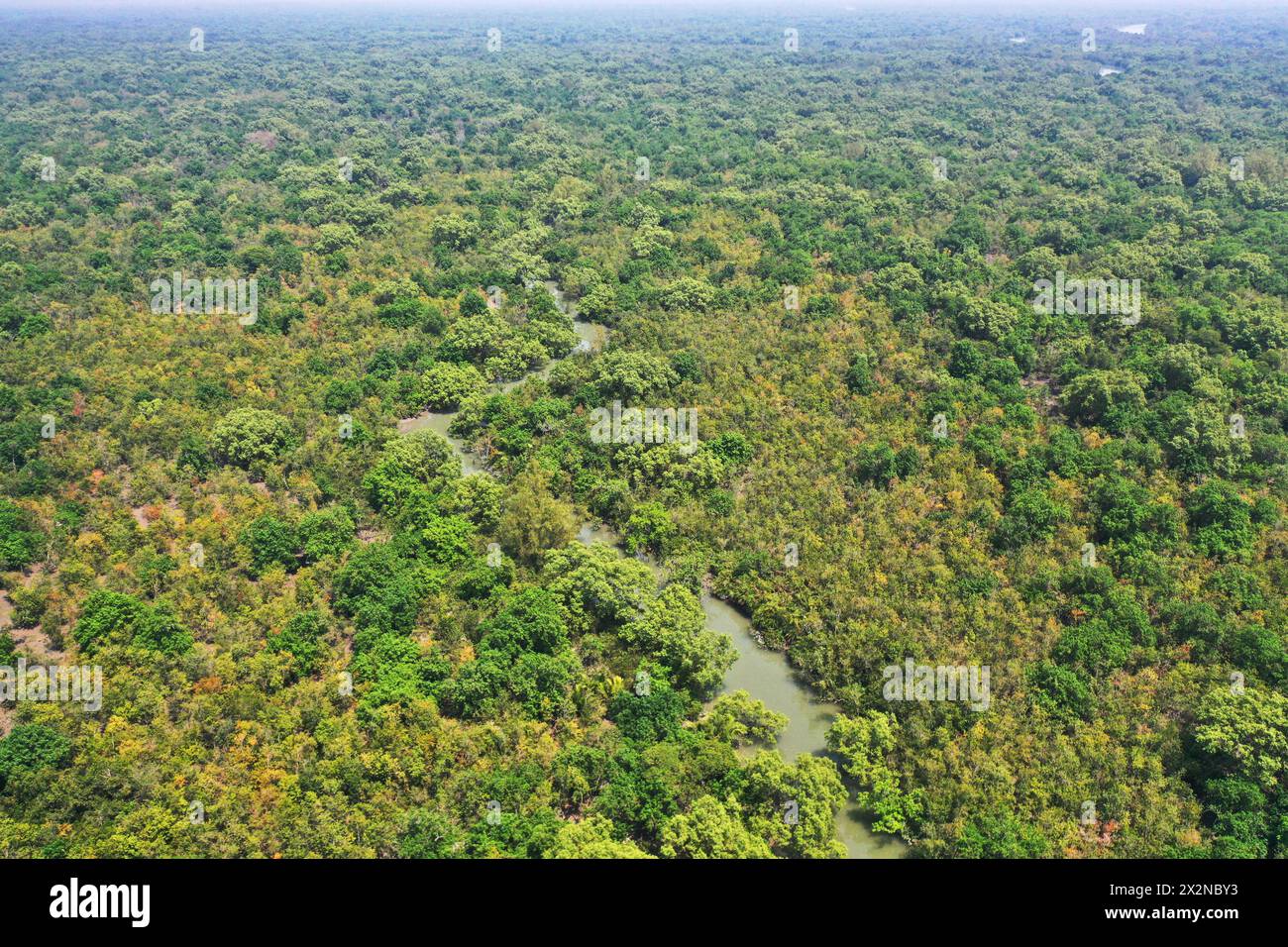 Khulna, Bangladesh - April 13, 2024: Aerial view of the Sundarban ...