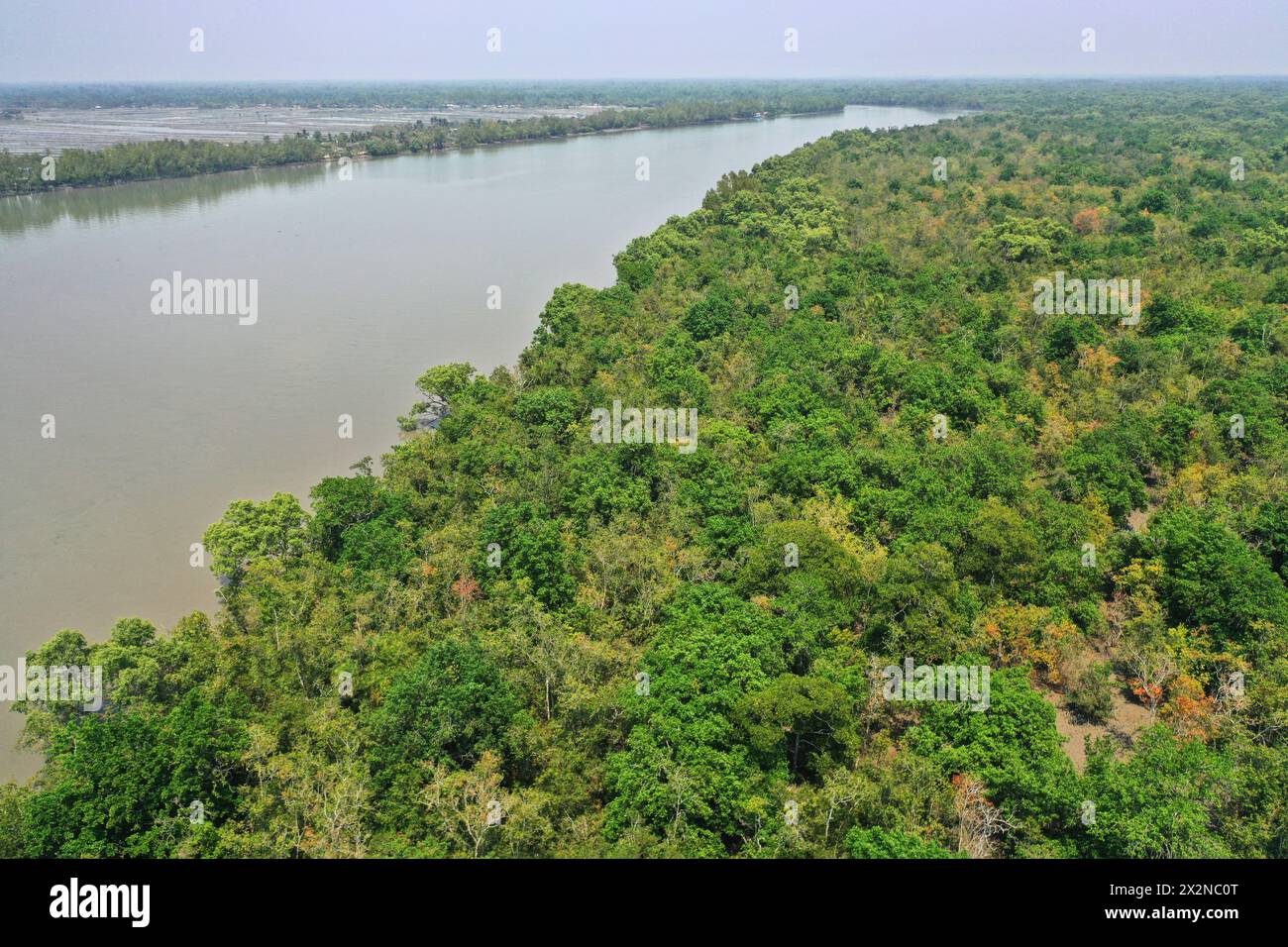 Khulna, Bangladesh - April 13, 2024: Aerial view of the Sundarban ...