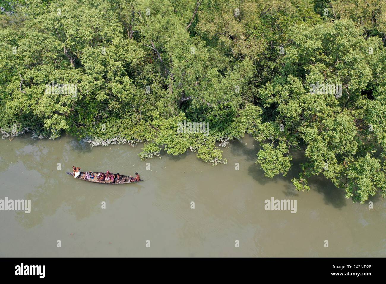 Khulna, Bangladesh - April 13, 2024: Aerial view of the Sundarban ...