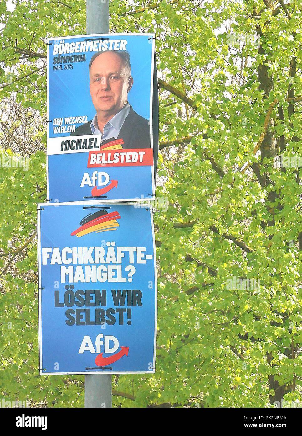 Kommunalwahl 22.04.2024, Soemmerda, Wahlplakat zur Kommunalwahl am 26. ...