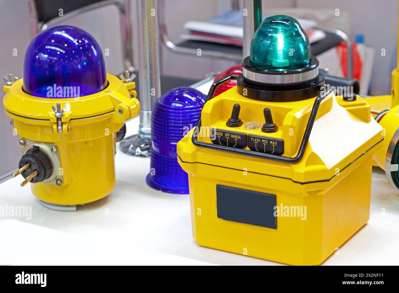 Metalite aviation lighting on exhibition Stock Photo - Alamy