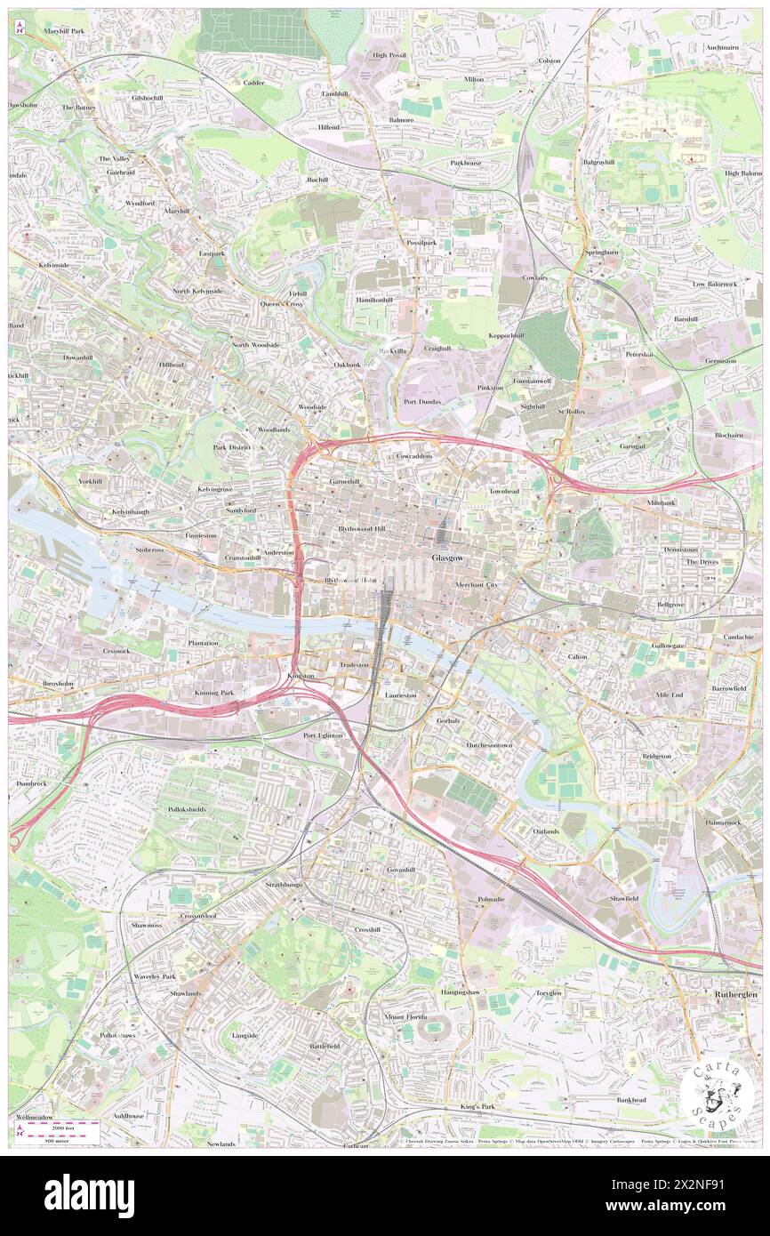 Glasgow central road map hi-res stock photography and images - Alamy