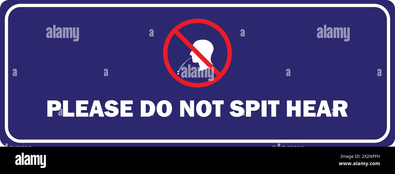 No Spitting icon board vector | No Spitting sign | Do Not Spit Here ...