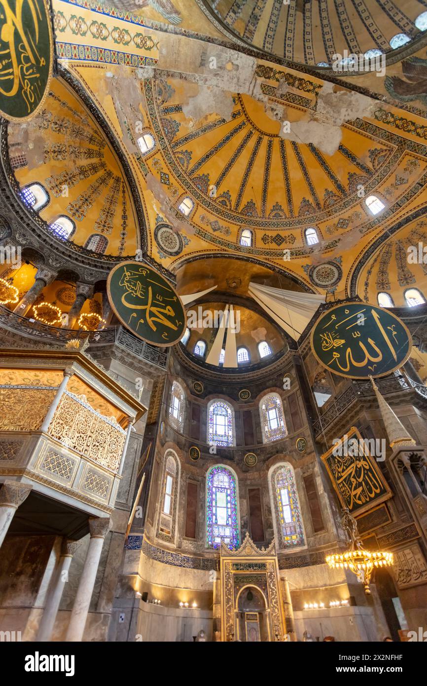 Hagia Sophia interior, Istanbul, Turkey Stock Photo - Alamy