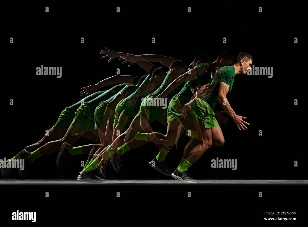 Dynamic image of muscular man, athlete in motion, showing strength and ...