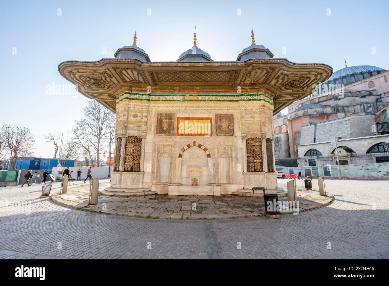 Fountain Sultan Ahmed III and Hagia Sophia, Istanbul, Turkey Stock ...