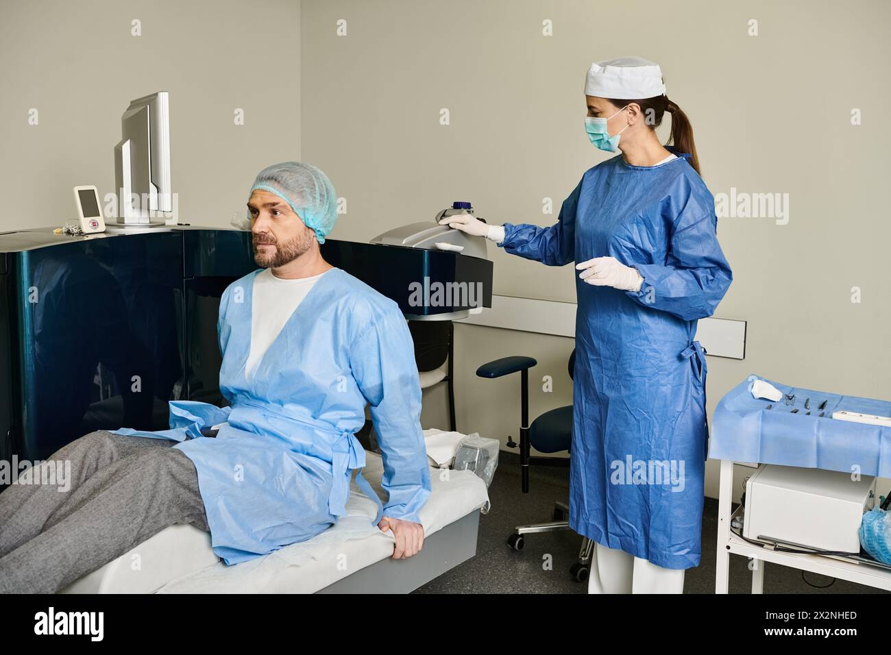 A man in hospital bed, resting peacefully Stock Photo - Alamy