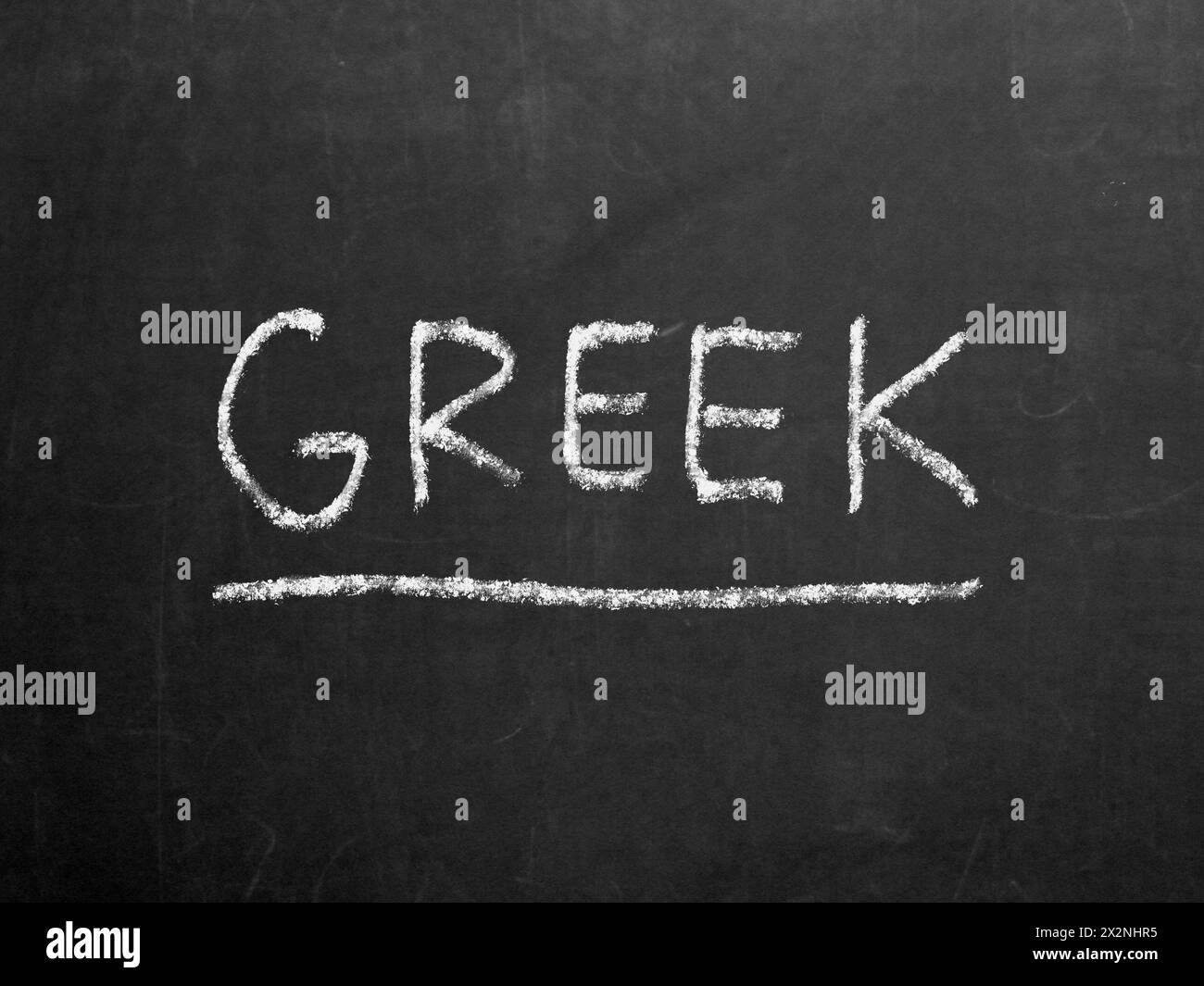 Greek concept word on blackboard background Stock Photo - Alamy