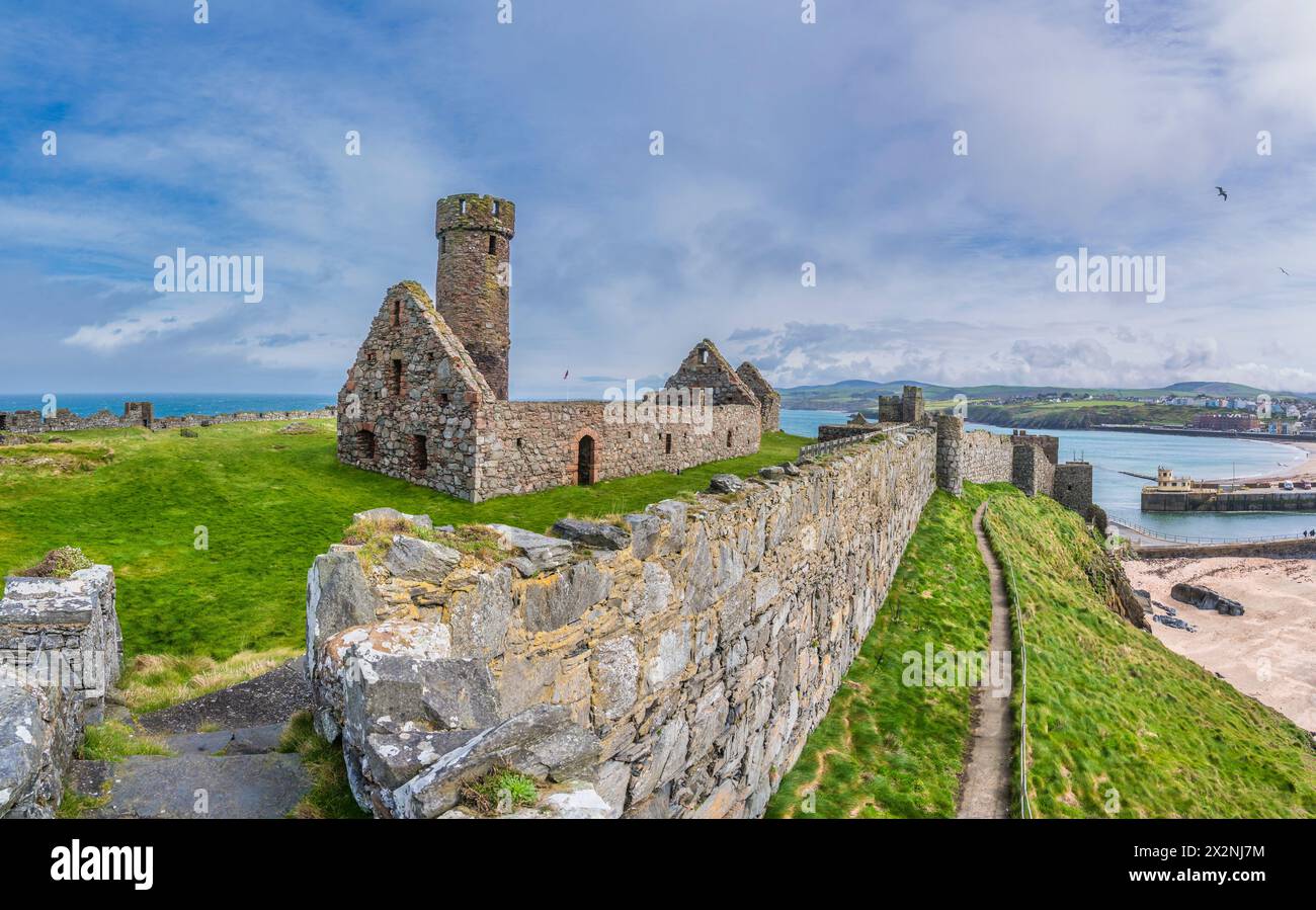 Scenic image in the grounds of the historic Peel Castle and Abbey on ...