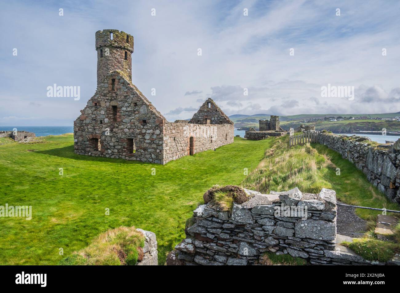 Scenic image in the grounds of the historic Peel Castle and Abbey on ...