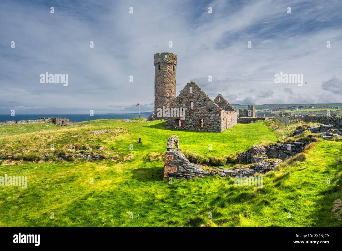Scenic image in the grounds of the historic Peel Castle and Abbey on ...