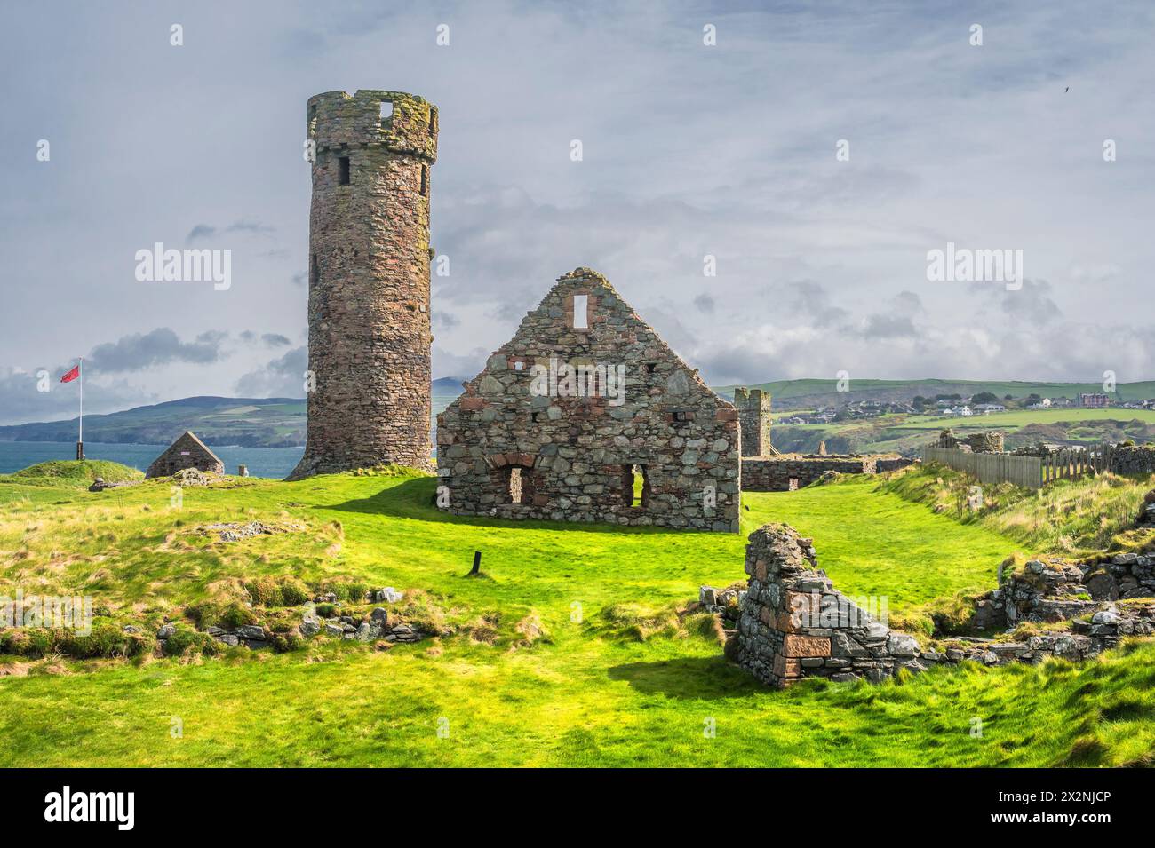 Scenic image in the grounds of the historic Peel Castle and Abbey on ...