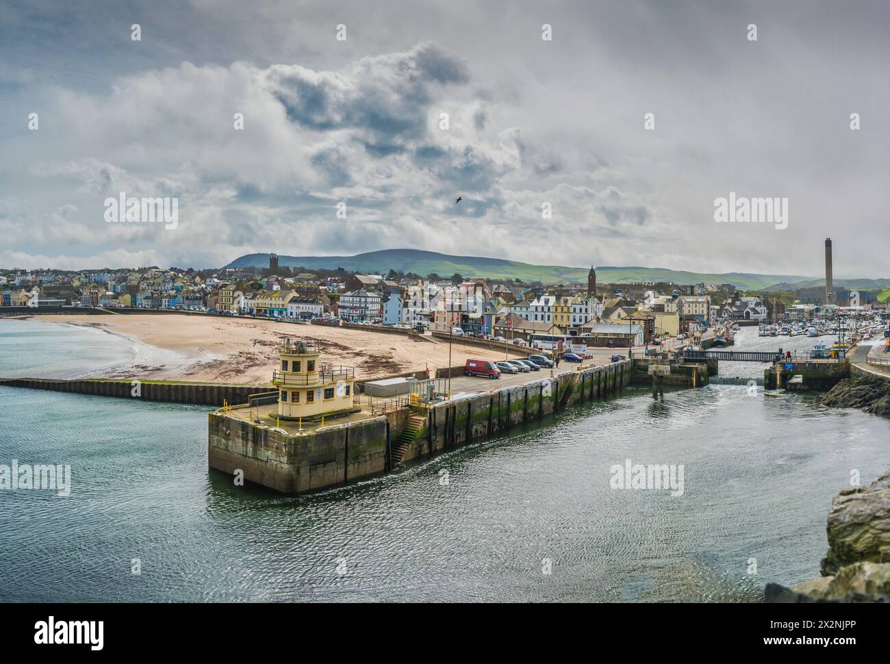 The image is of overlooking Peel Harbour jetty at the entrance the Peel ...