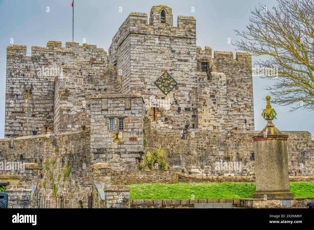 The image is of the 12th century Viking Fortress of Castle Rushen on ...
