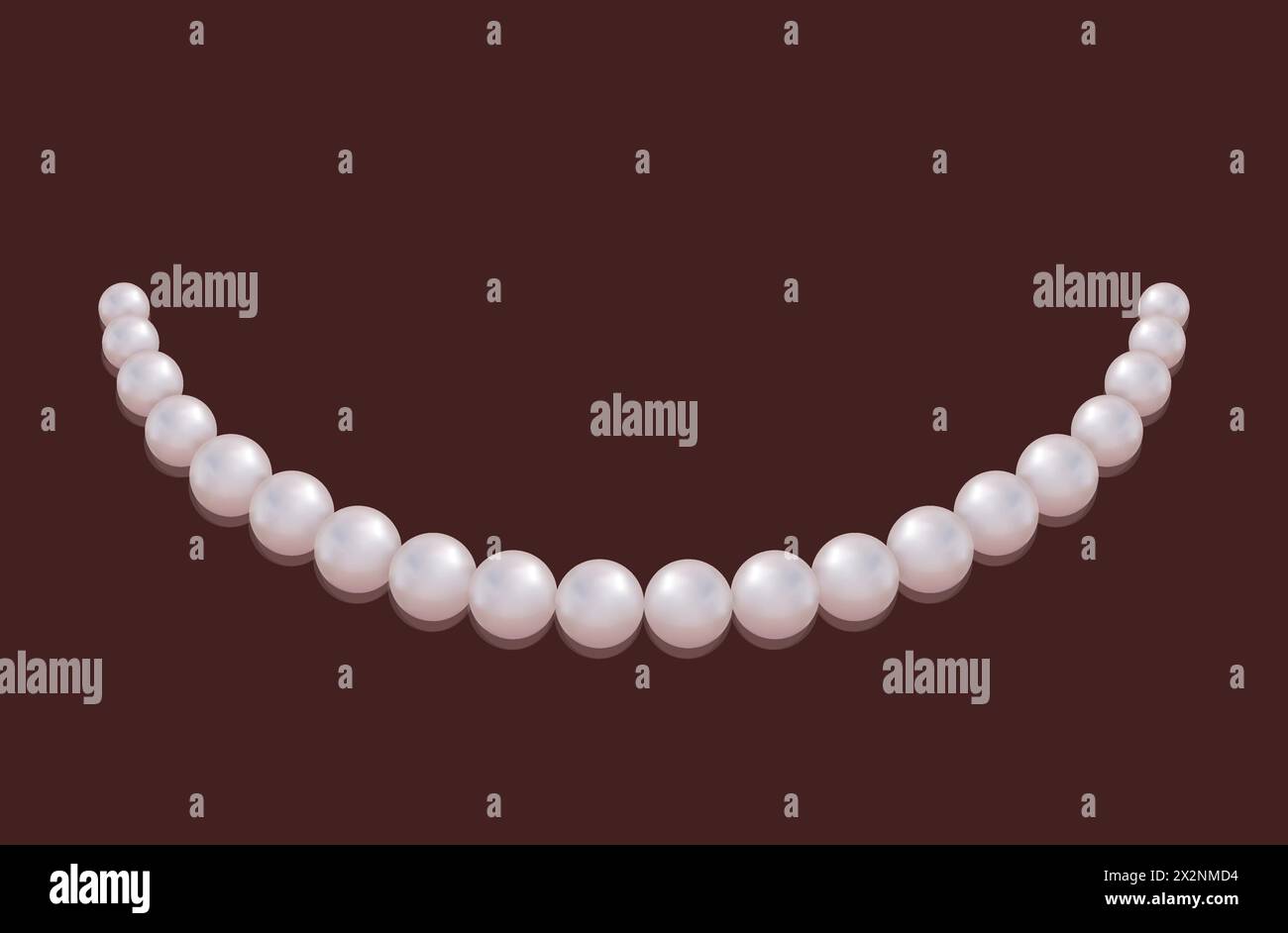Pearl necklace. Precious white pearl beads. Vector illustration Stock ...