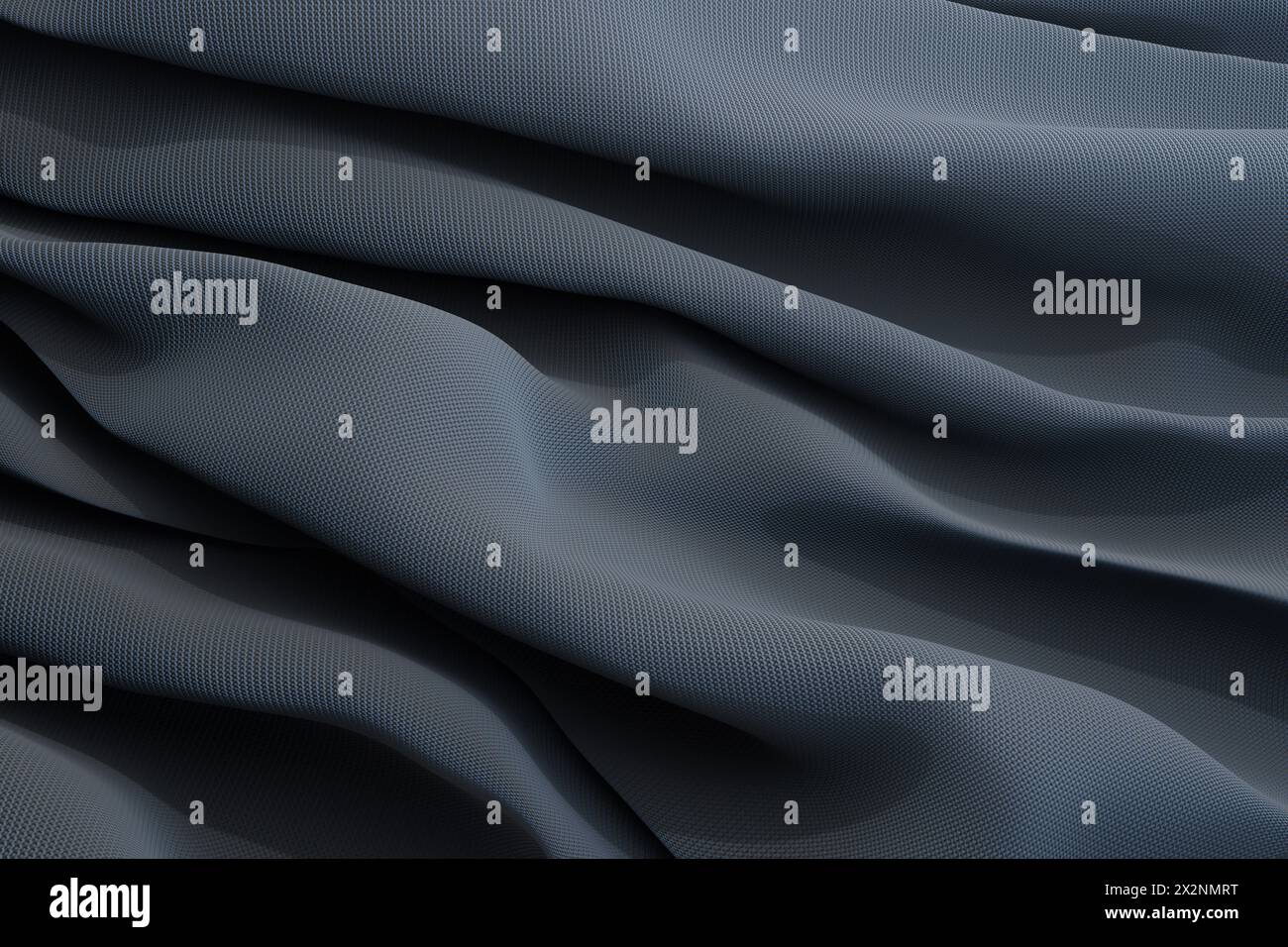 Smooth blue fabric cloth having folds, wrinkles and detailed knitting ...