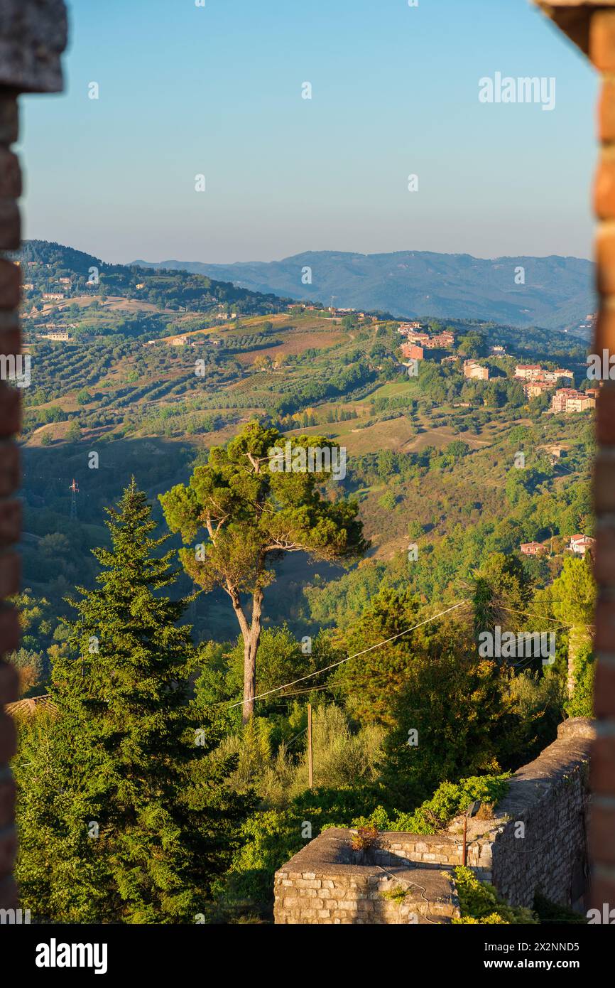Perugia and Umbria countryside from city medieval walls Stock Photo - Alamy