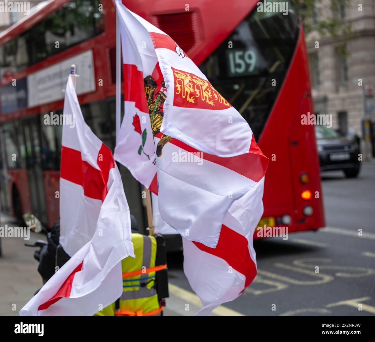 London, UK. 23rd Apr, 2024. Right wing protests in Whitehall London on ...