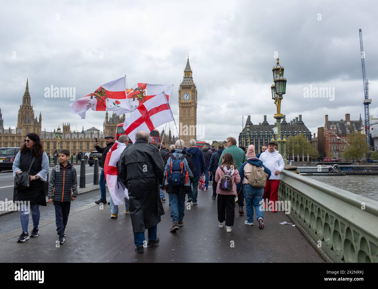 London, uk, 23rd Apr 2024 Right wing protest on St George’s Day march ...