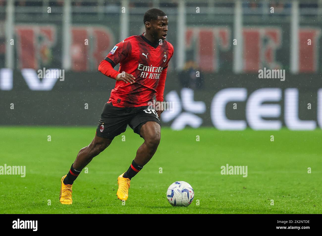 Yunus Musah of AC Milan seen in action during the Serie A 2023/24 football match between AC ...