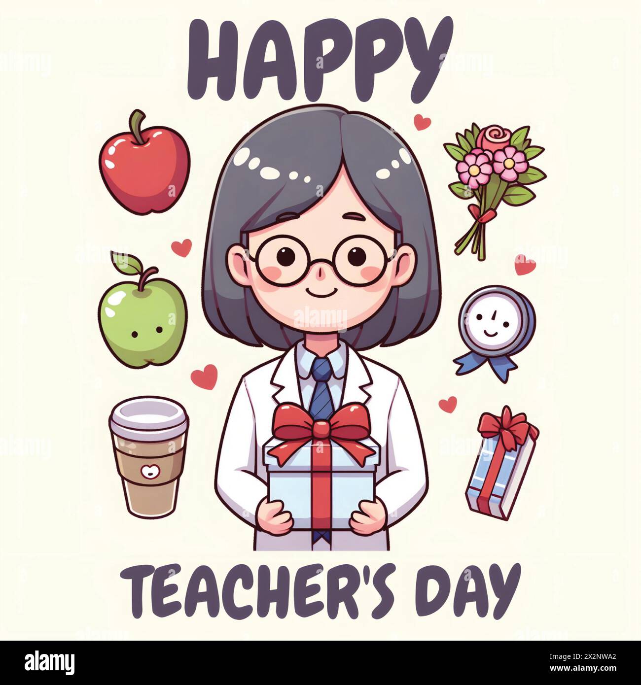 Happy teacher vector vectors hi-res stock photography and images - Alamy