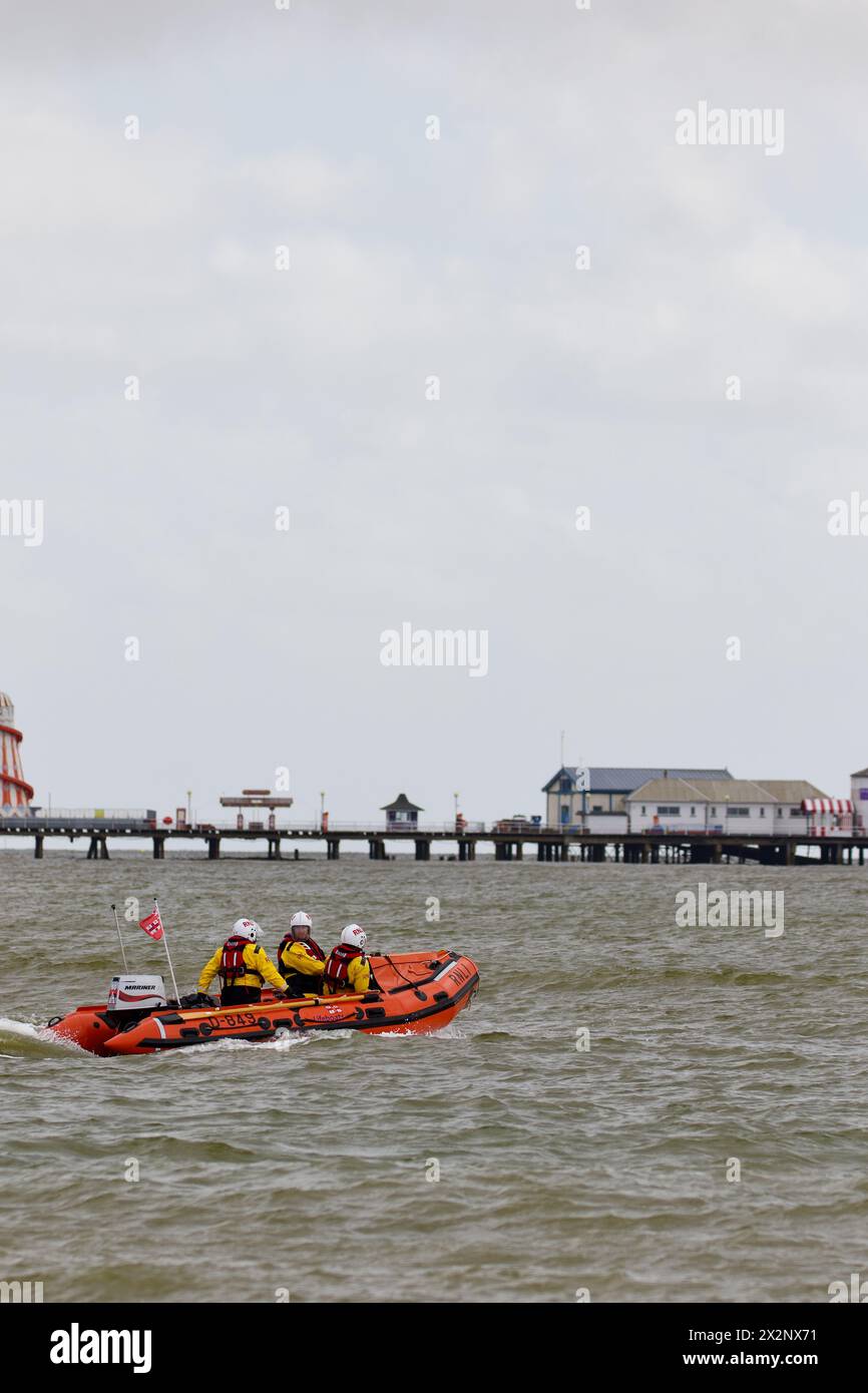RNLI launching rescue craft Clacton on Sea Essex Stock Photo - Alamy