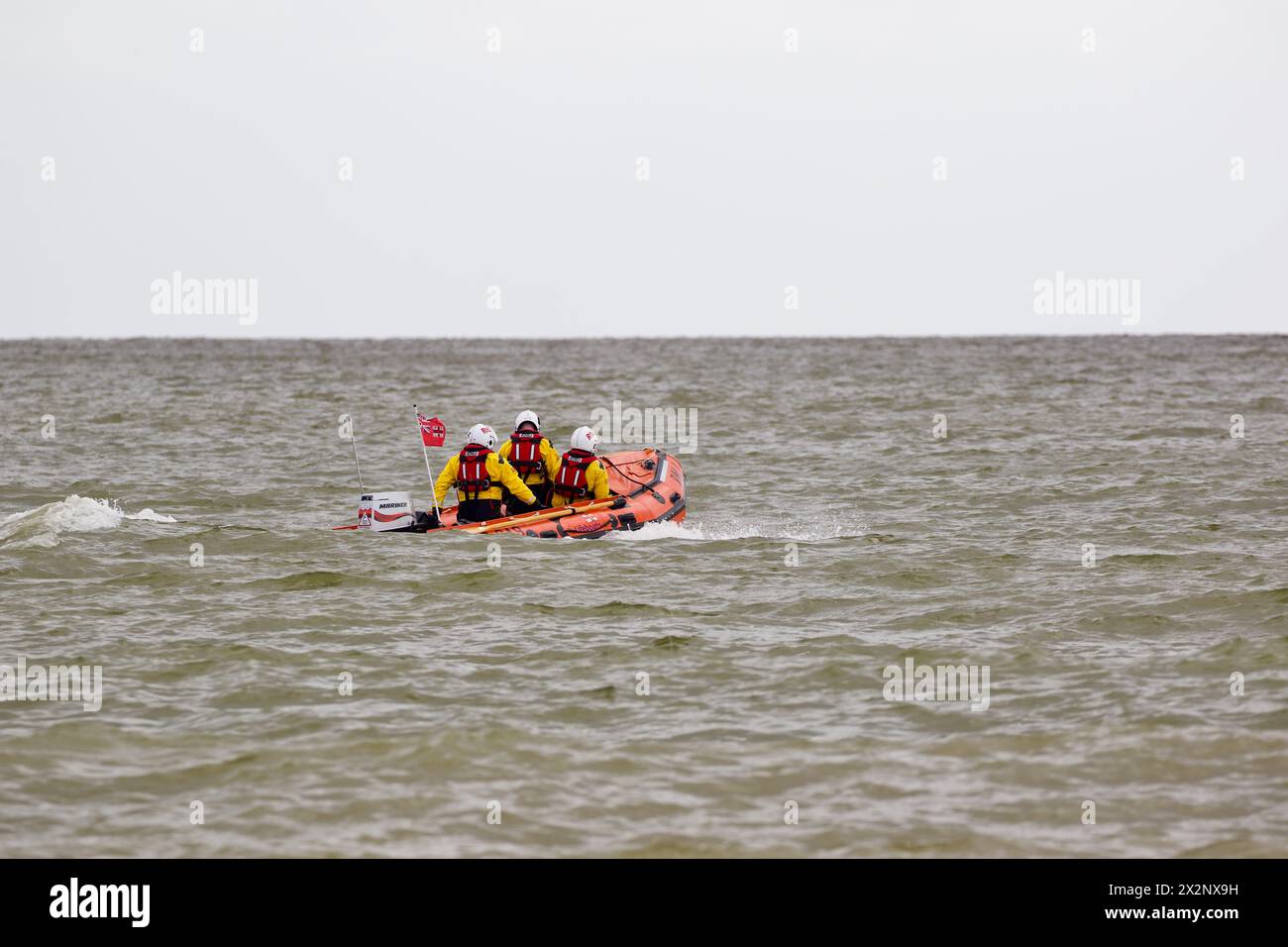 RNLI launching rescue craft Clacton on Sea Essex Stock Photo - Alamy