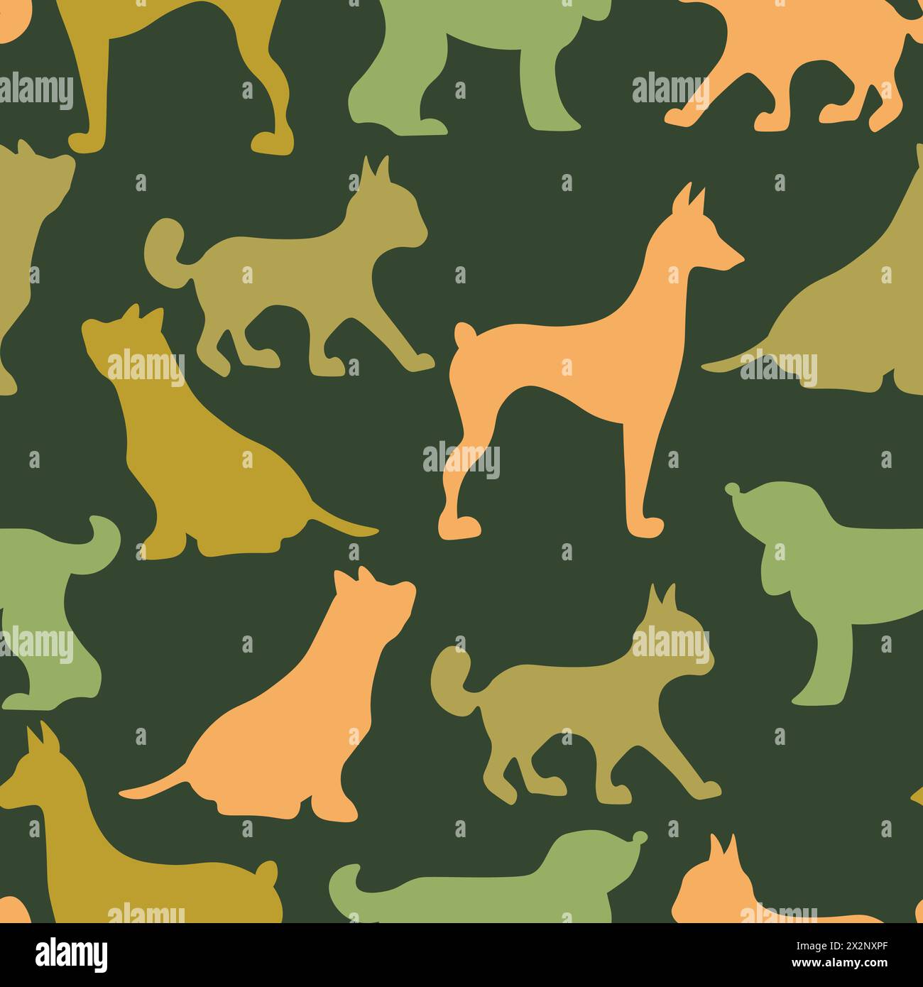 Vector seamless repeating childish pattern with cute dogs, cats in ...