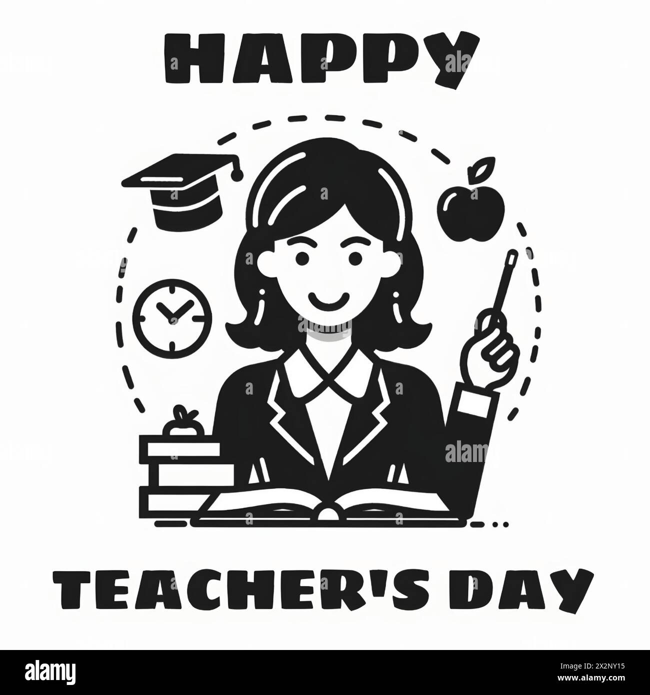 Happy teacher vector vectors Cut Out Stock Images & Pictures - Alamy