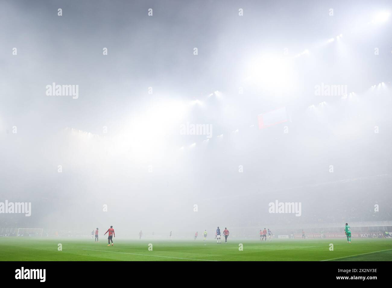 Inter milan fans with flares hi-res stock photography and images - Alamy