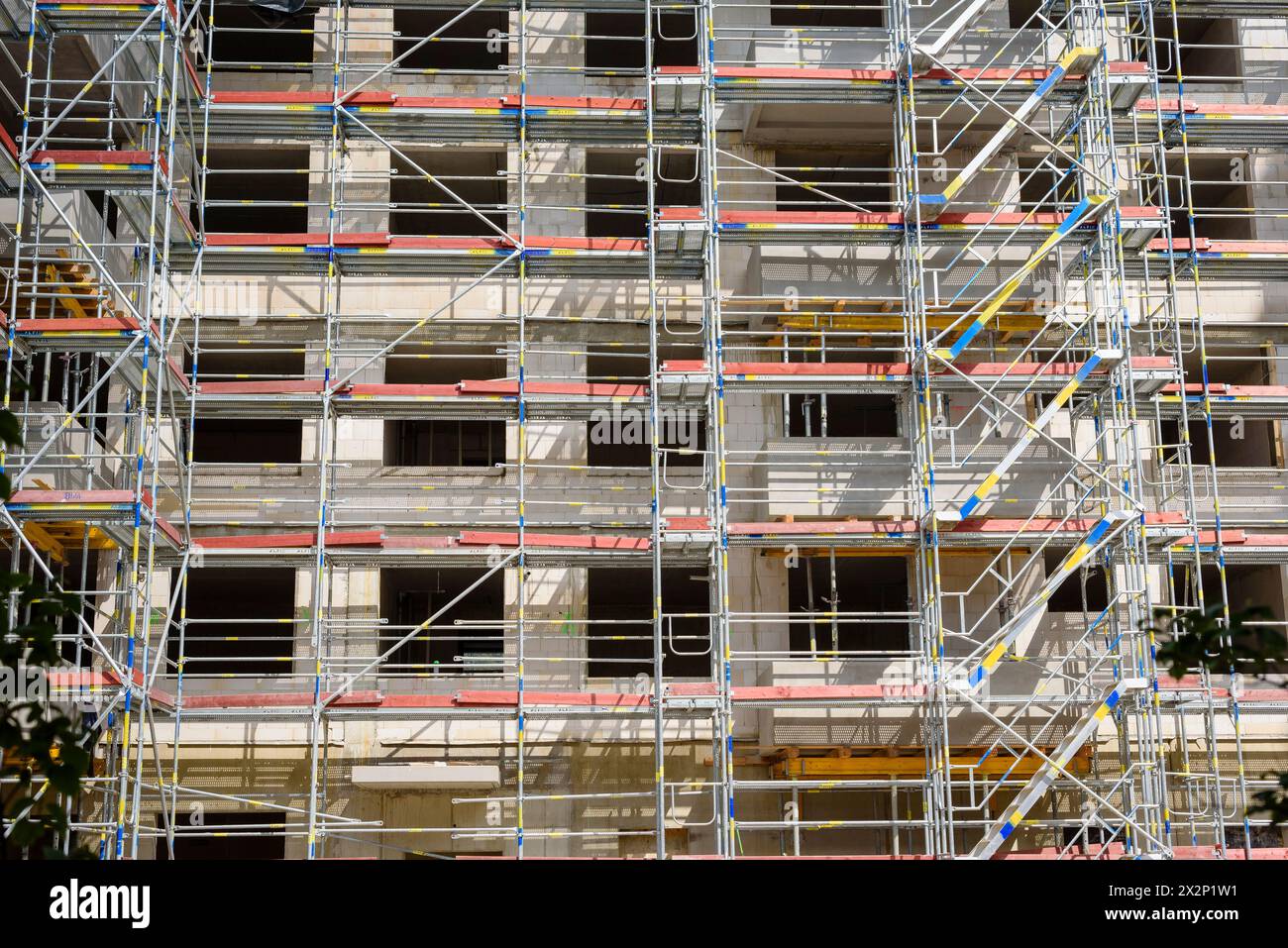 Detailed view of a scaffolding, a scaffolding, shell of a building ...