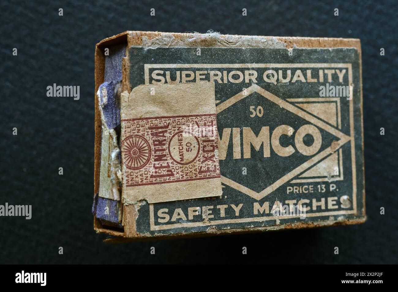 12 05 2017 Vintage Classic old matchbox made from cardborde studio shot ...