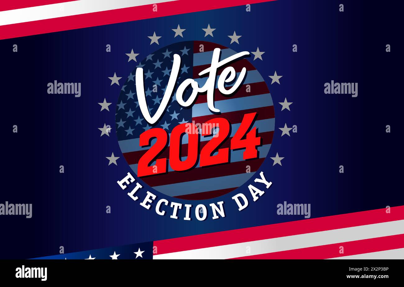 Vote 2024, Election day USA flags banner. November 5, Presidential ...