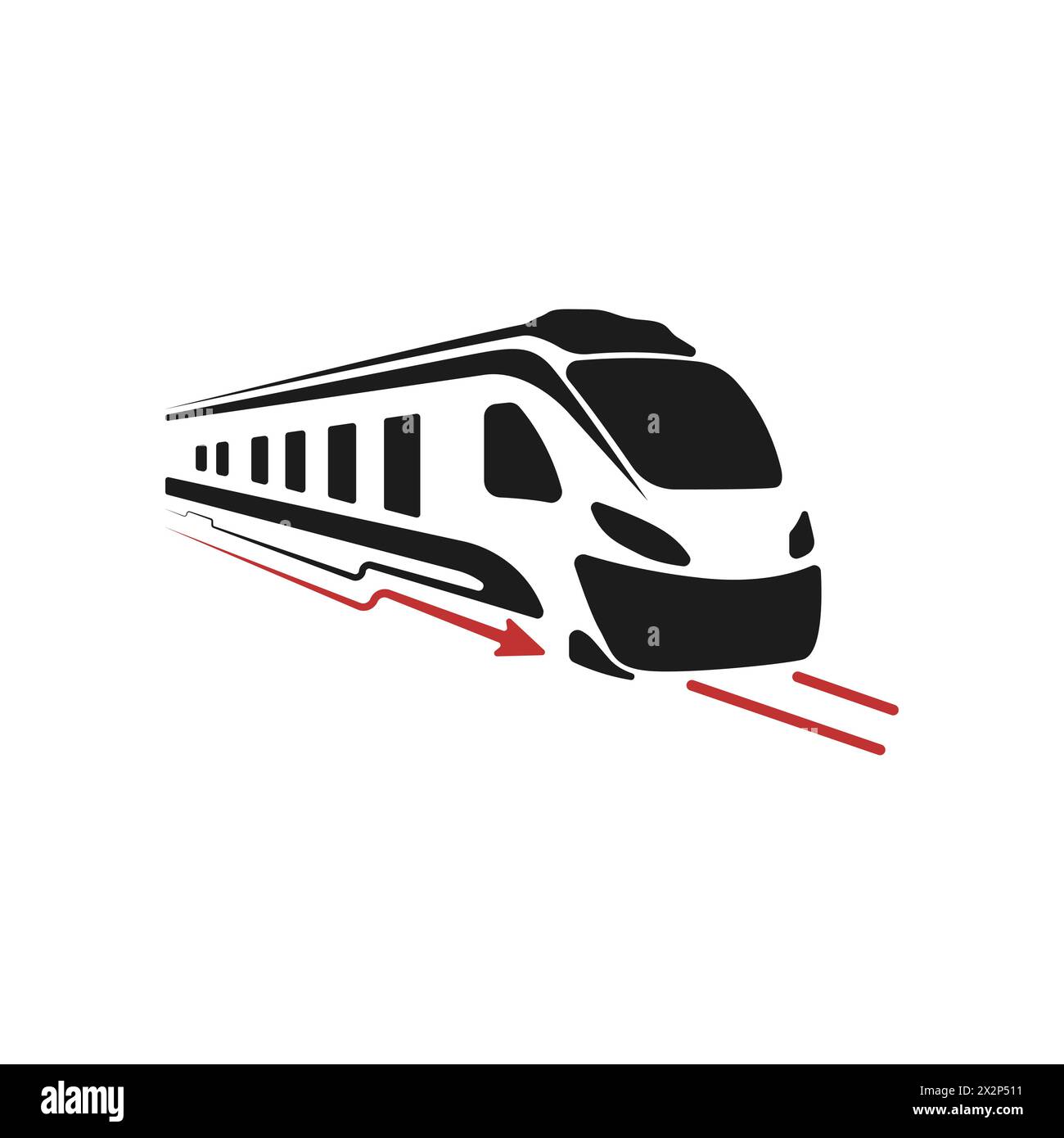 Train with arrows vector. Railroad vector icon. train logo with red ...