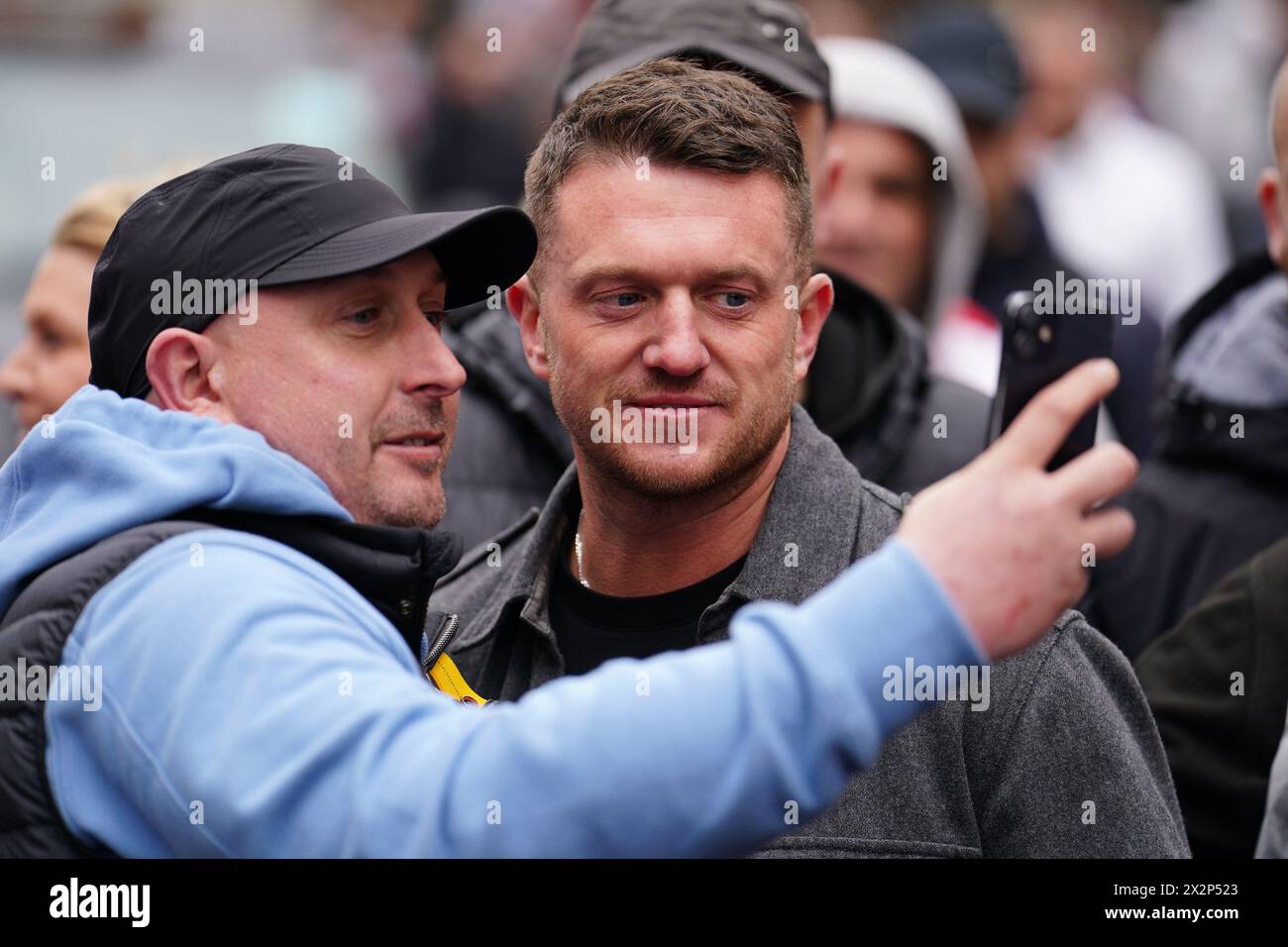 Tommy Robinson, real name Stephen Yaxley Lennon attending a St George's ...