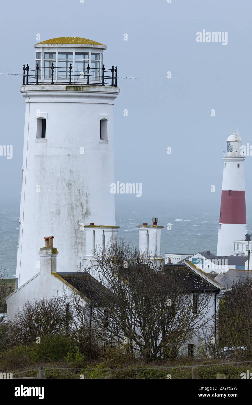 Portland Bill lighthouse & bird observatory Dorset April 2024 Stock ...