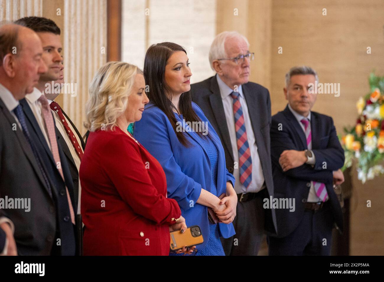 Deputy First Minister Emma Little-Pengelly (centre) during an event ...