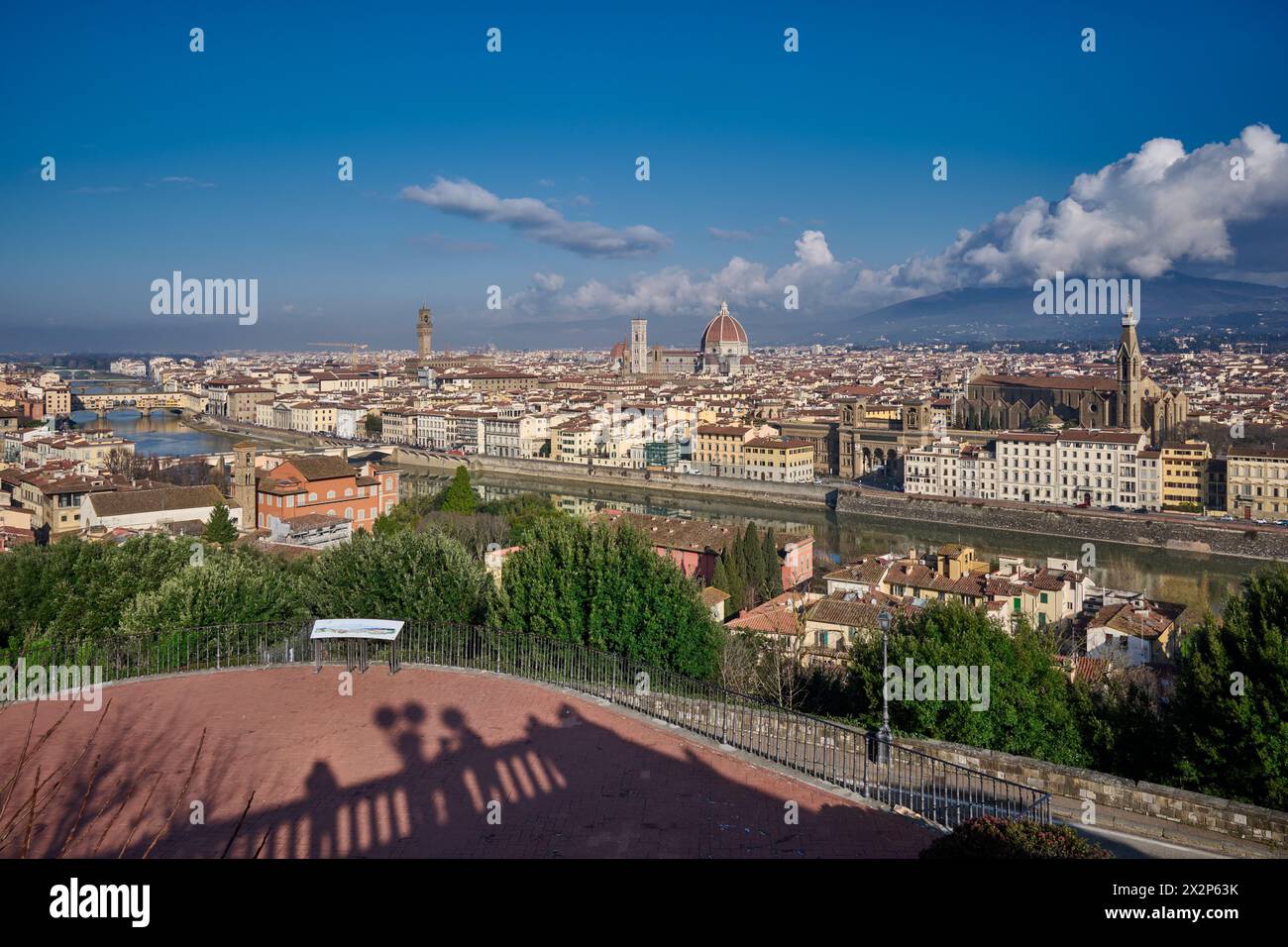 viewpoint from Piazzale Michelangelo over Florence, Tuscany, Italy ...