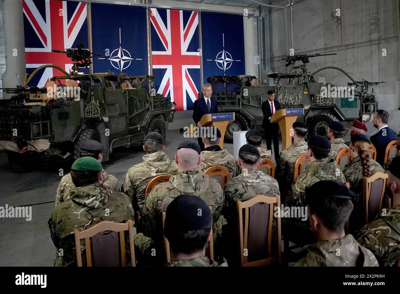 NATO Secretary General Jens Stoltenberg (left) and Prime Minister Rishi ...