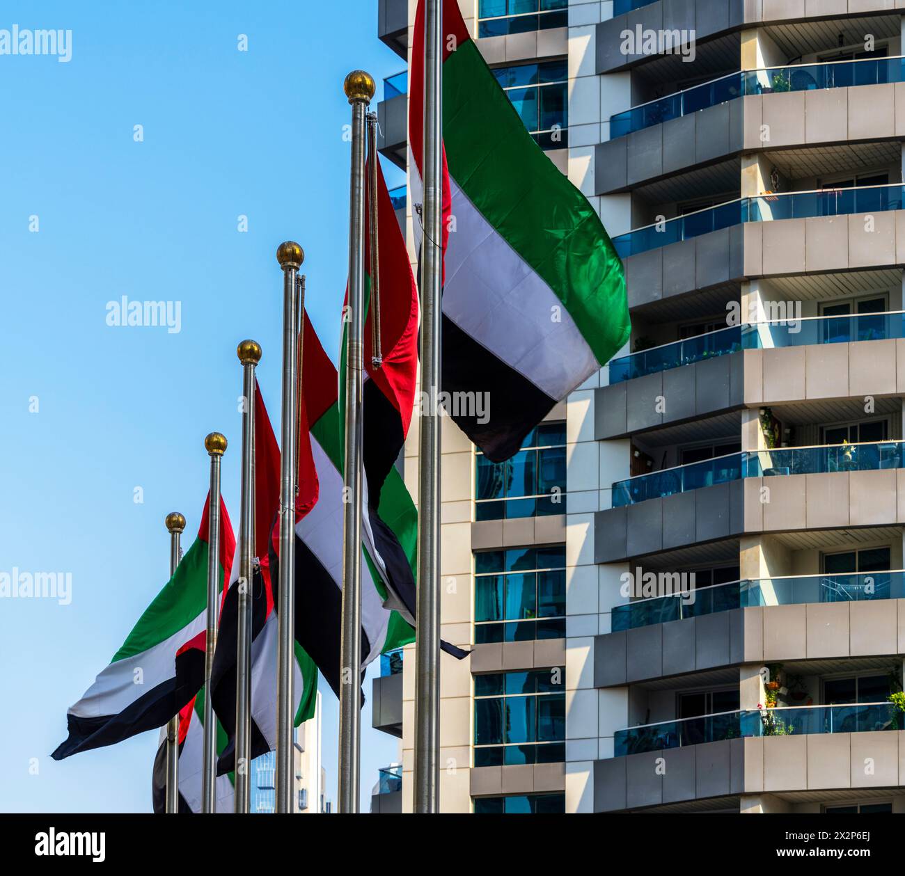 Dubai National Flag, United Arab Emirates, Middle East, Asia Stock ...