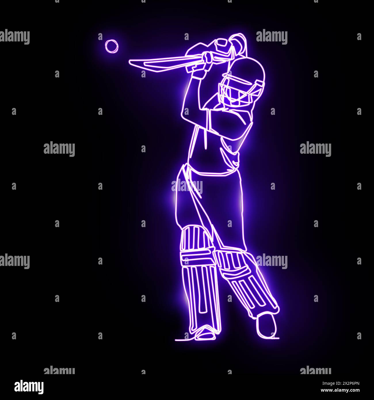 Cricket player neon vector art green, blue, red. Cricket batsman neon ...
