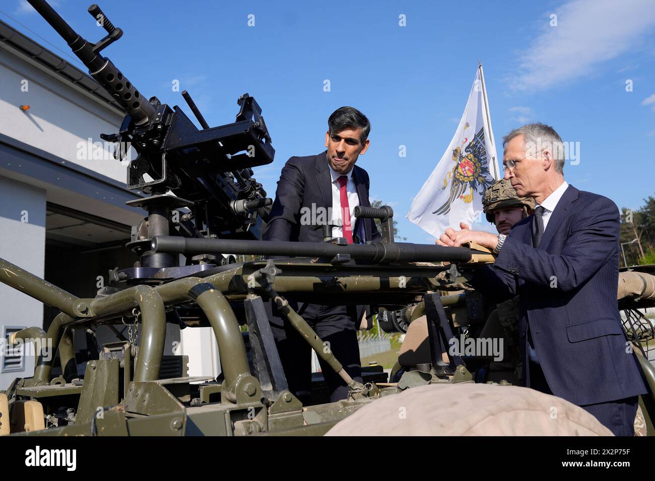 NATO Secretary General Jens Stoltenberg (right) and Prime Minister ...
