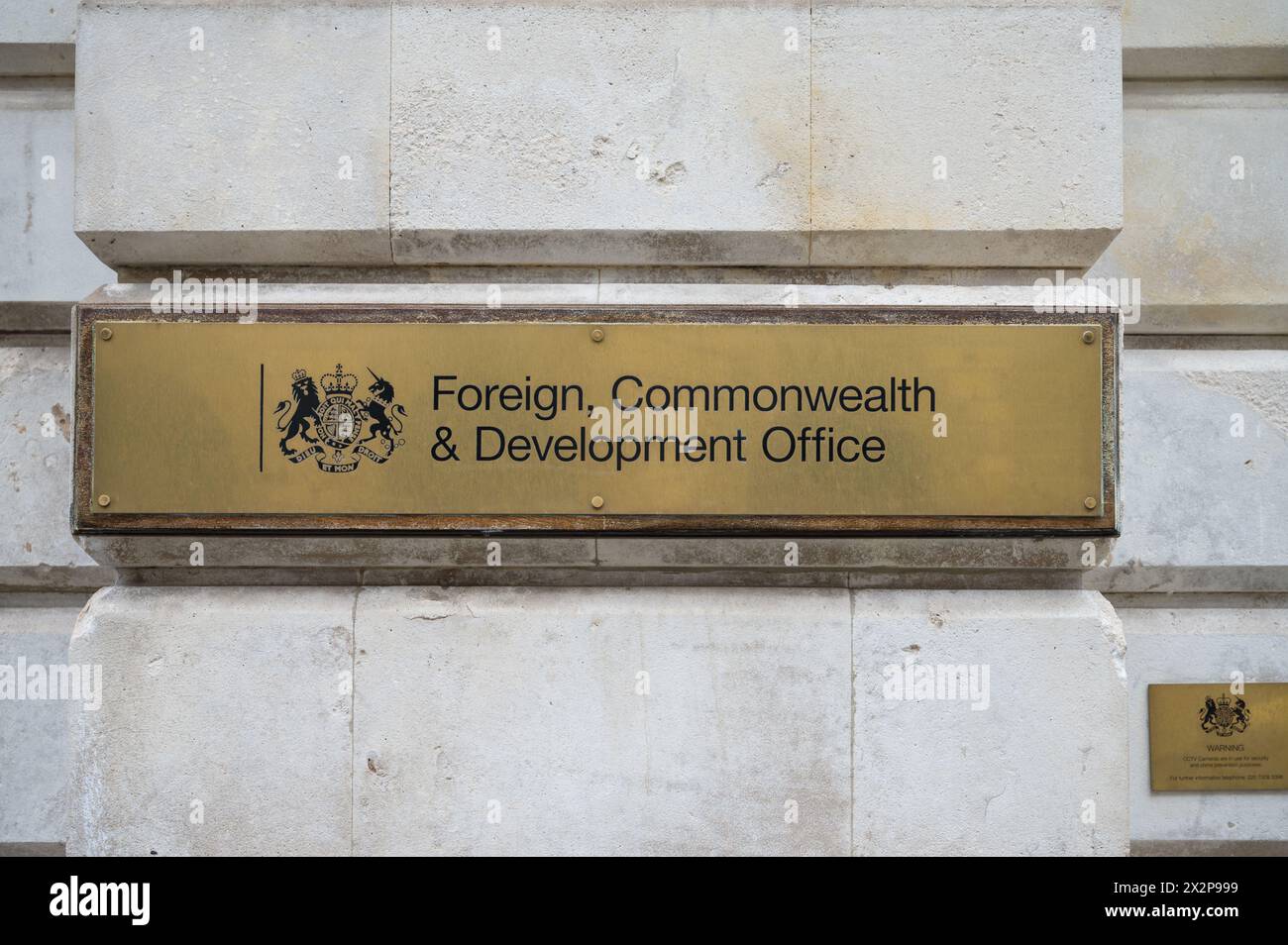 Name plate for the Foreign, Commonwealth & Development Office at ...