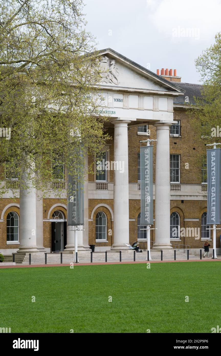Exterior of the main facade and entrance portico of the Saatchi Gallery ...