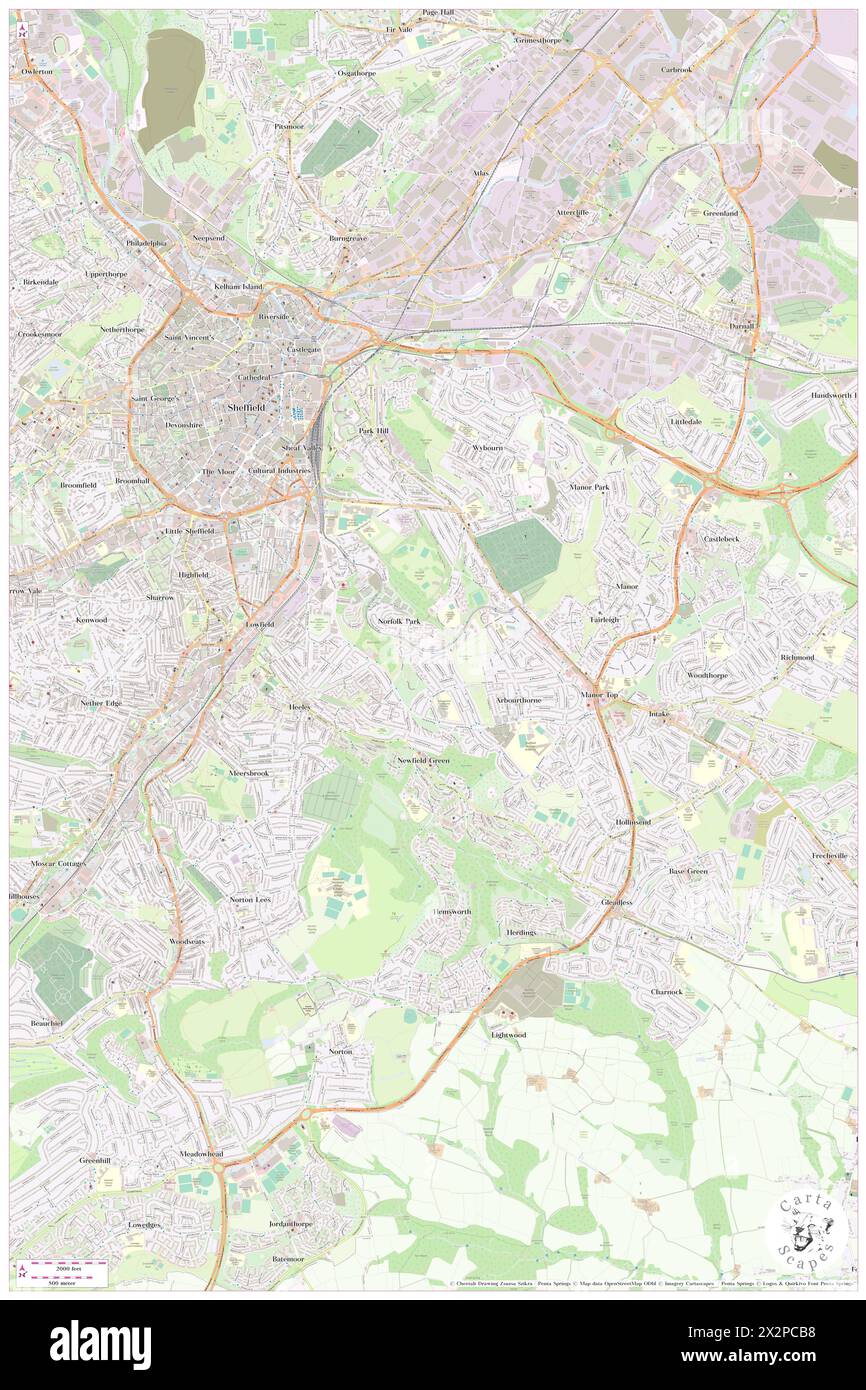 Sheffield road map Cut Out Stock Images & Pictures - Alamy