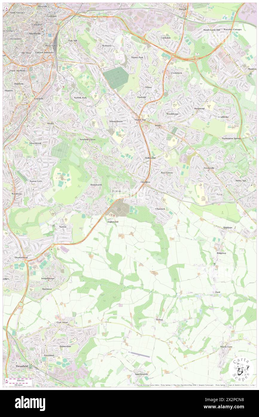 Sheffield road map Cut Out Stock Images & Pictures - Alamy