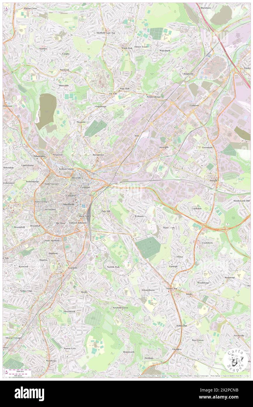 Sheffield road map Cut Out Stock Images & Pictures - Alamy