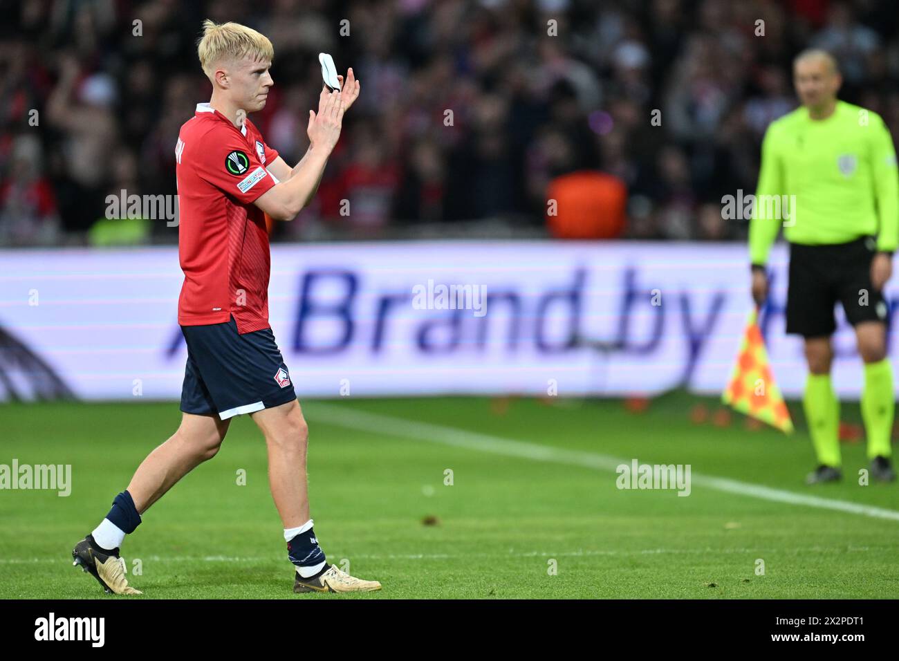 Hakon Arnar Haraldsson (7) of Lille pictured during the Uefa Conference ...