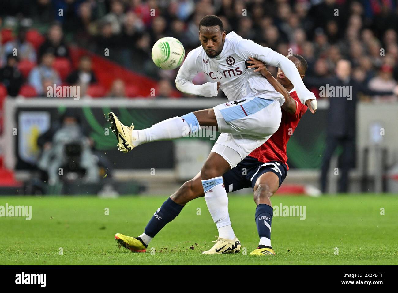 Jhon Duran (24) of Aston Villa pictured in action during the Uefa ...