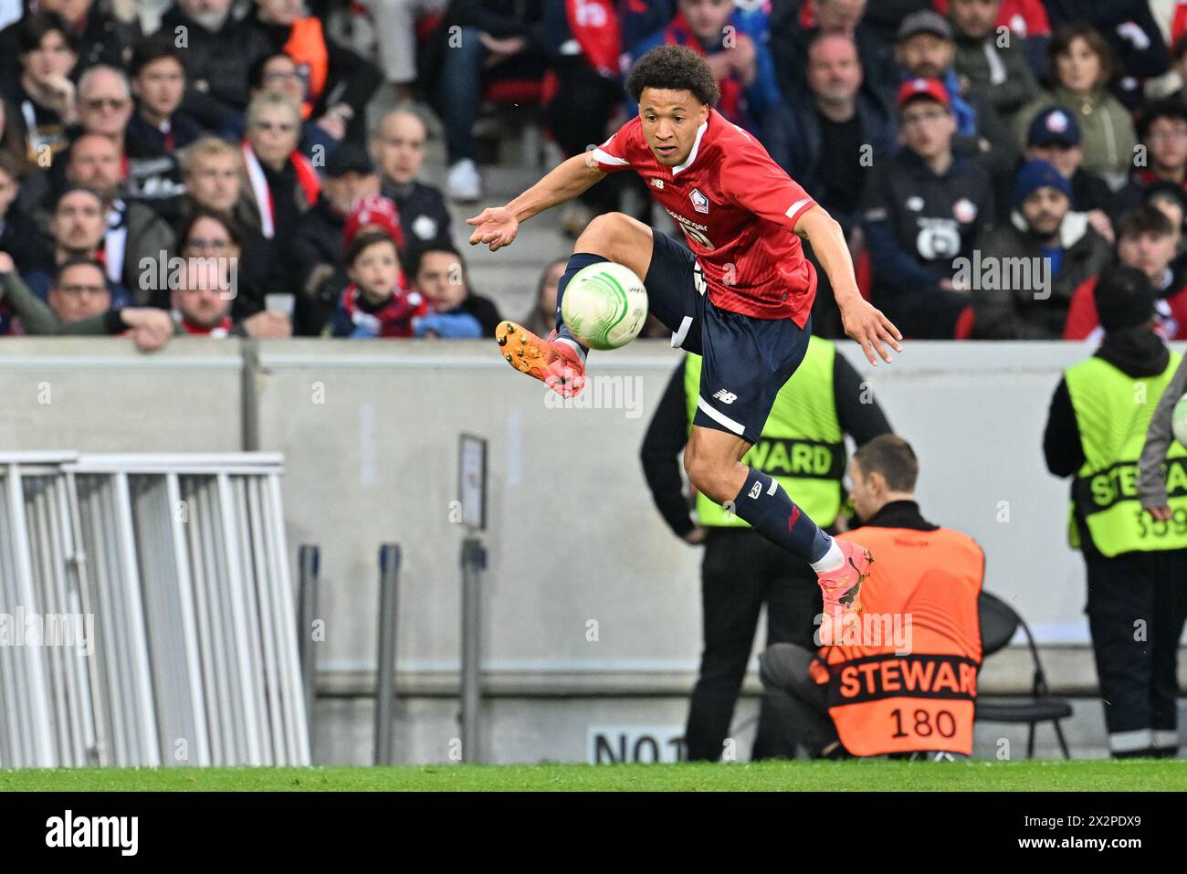 Tiago Santos (22) of Lille pictured during the Uefa Conference League ...
